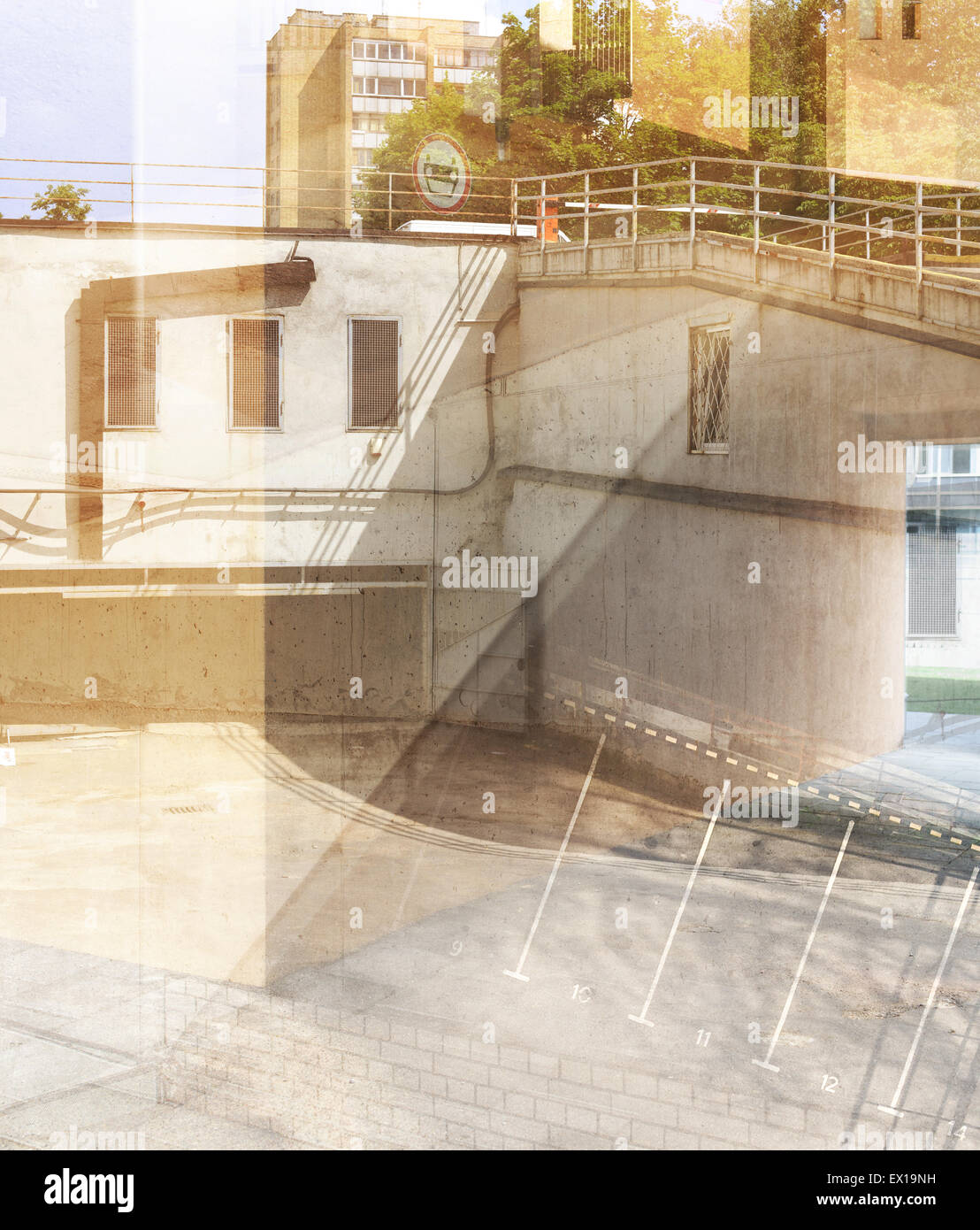 Abstract multiple exposure background. Architectural details Stock ...