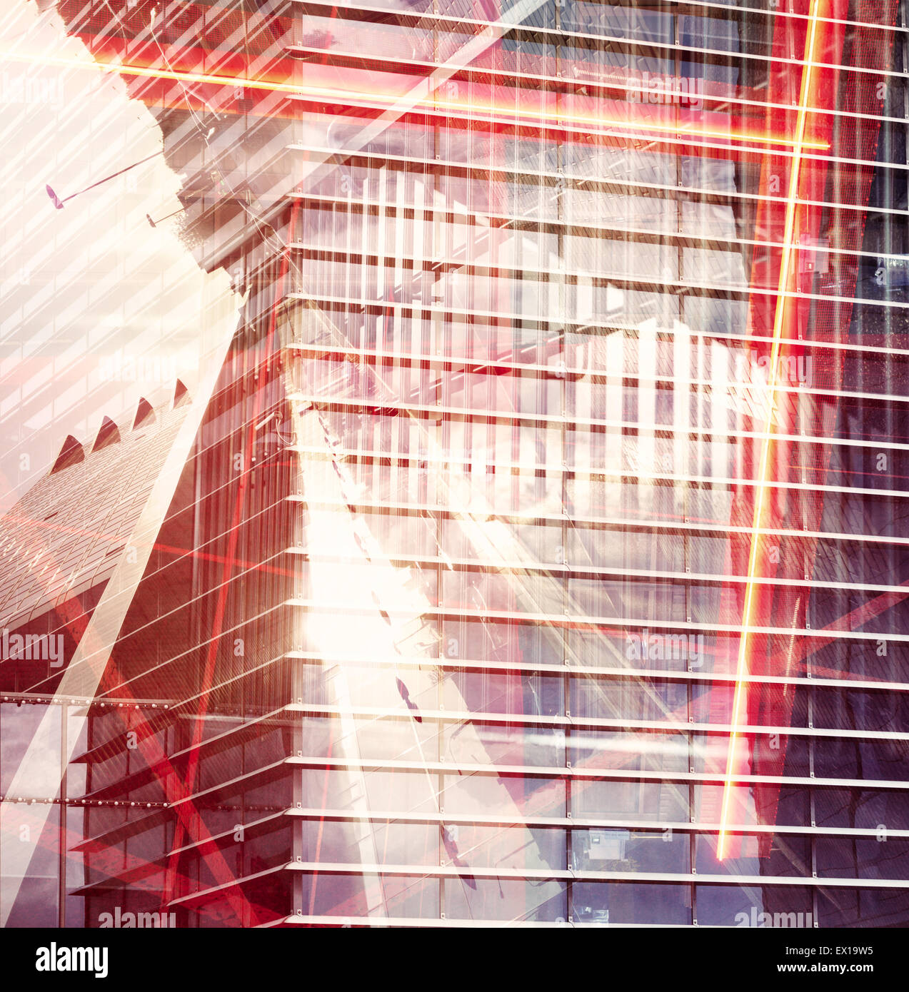 Abstract multiple exposure urban background Stock Photo - Alamy