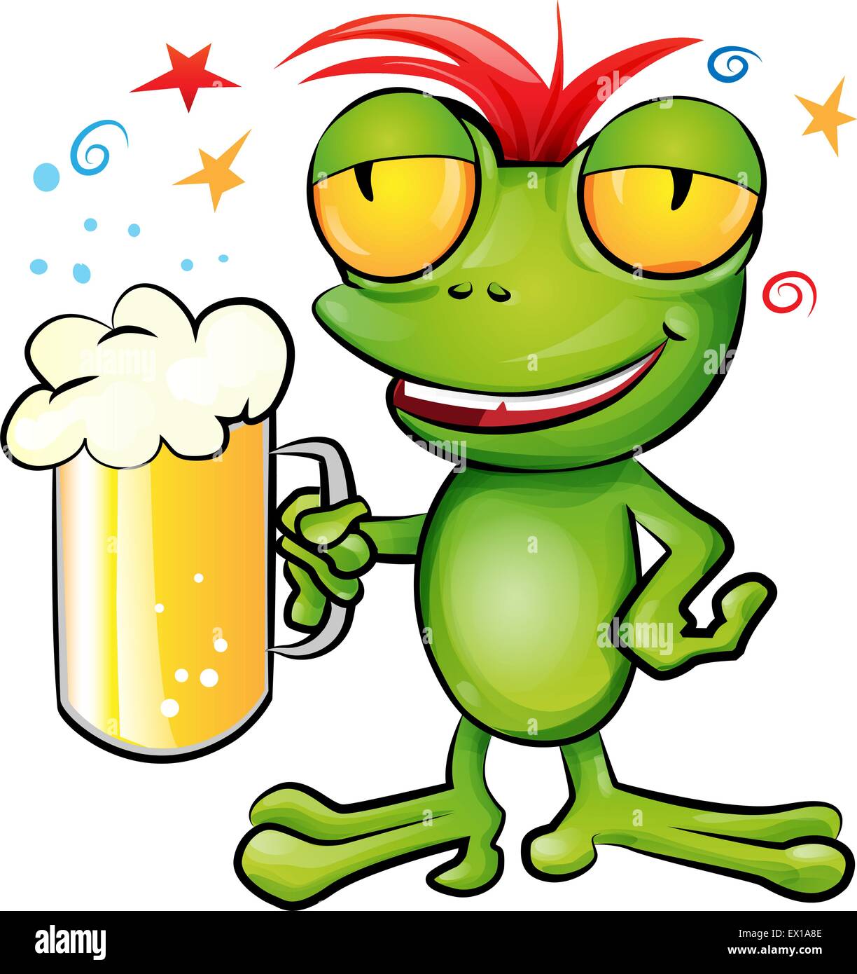 Drunk frog Stock Vector Images - Alamy