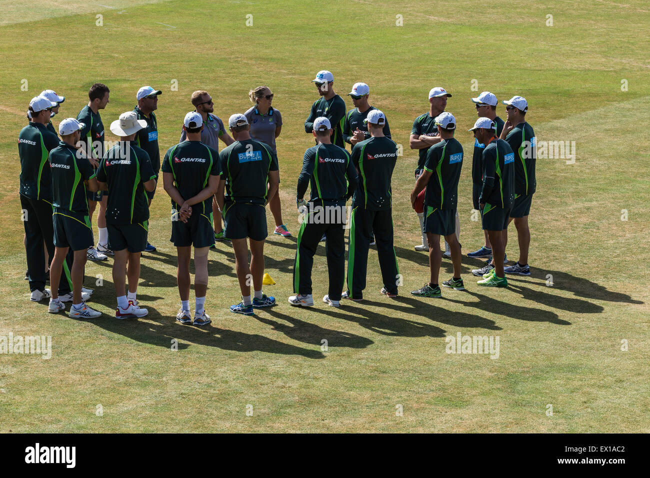 Australian Test Squad on Outfield at Chelmsford before Start of Play on ...