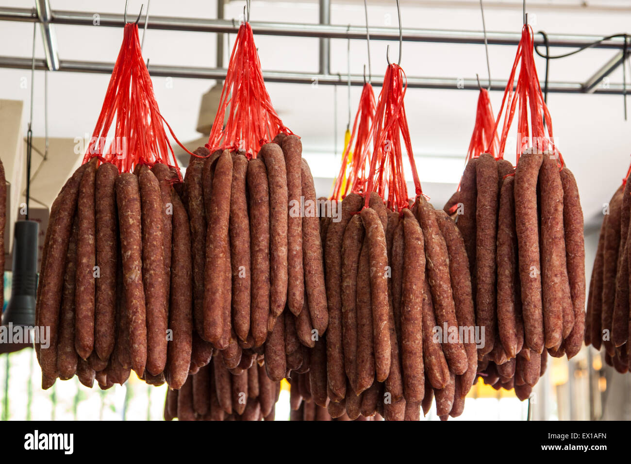 Chinese sausages pork Stock Photo - Alamy