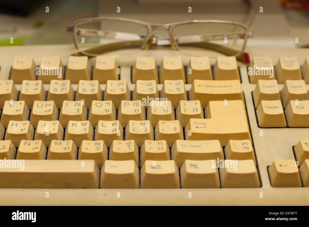 Vintage computer keyboard keys hi-res stock photography and images - Alamy