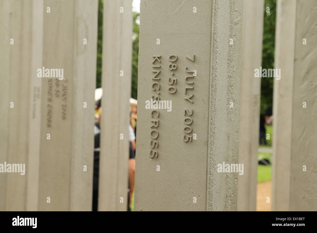 London, UK. 7 July 2005. Relatives and friends commemorate the 7th ...