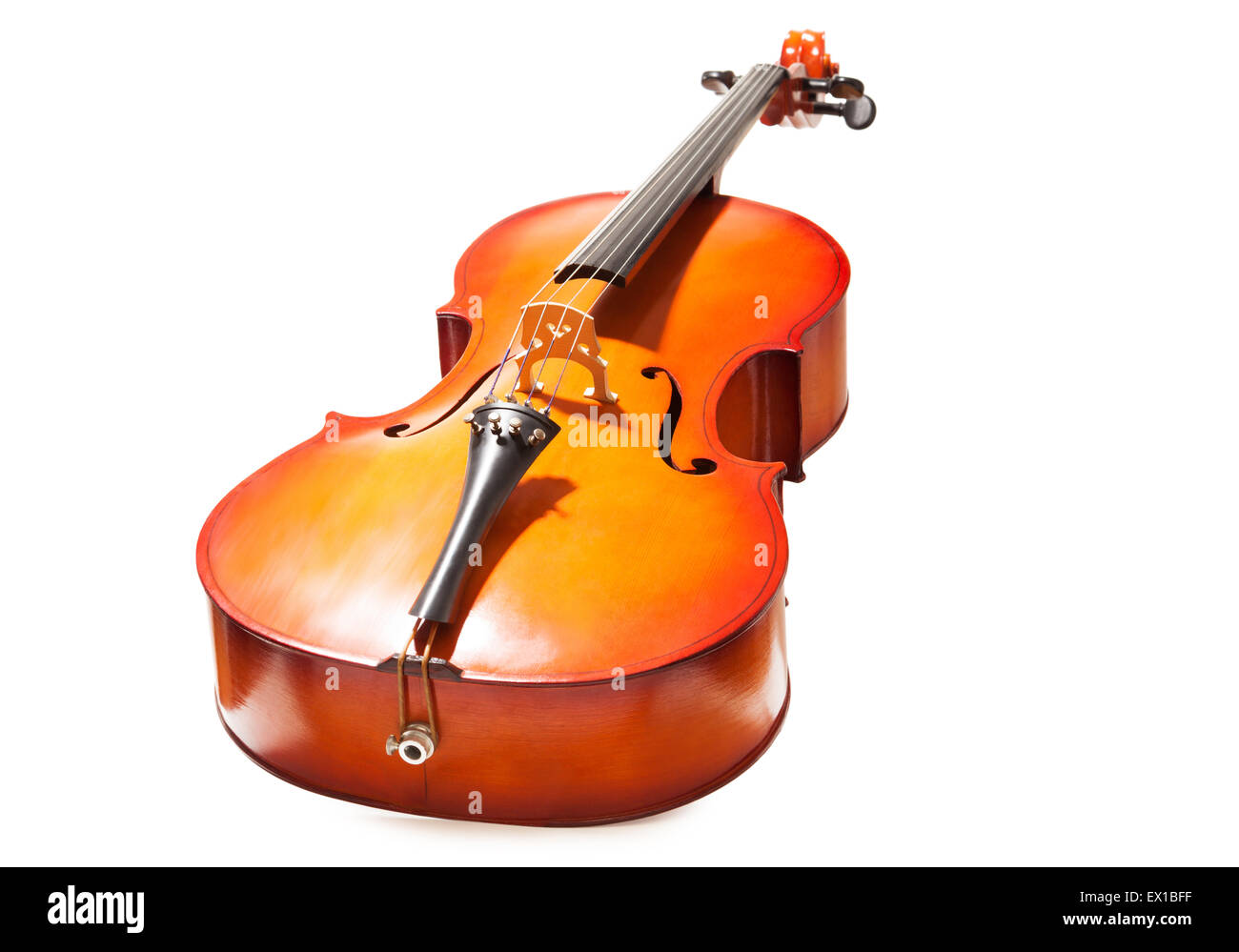 Violoncello in full length on the white background Stock Photo - Alamy