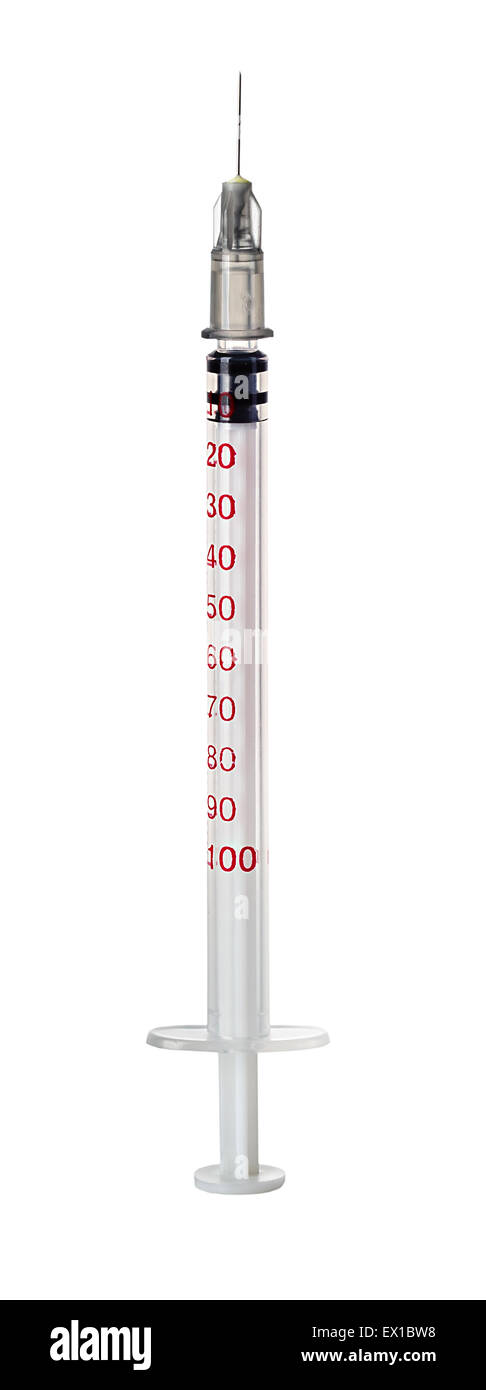 Medical supplies insulin syringe Cut Out Stock Images & Pictures - Alamy