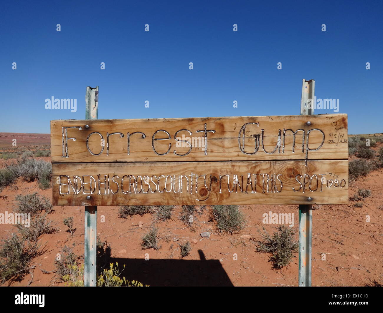 Forrest Gump sign in the desert Stock Photo - Alamy