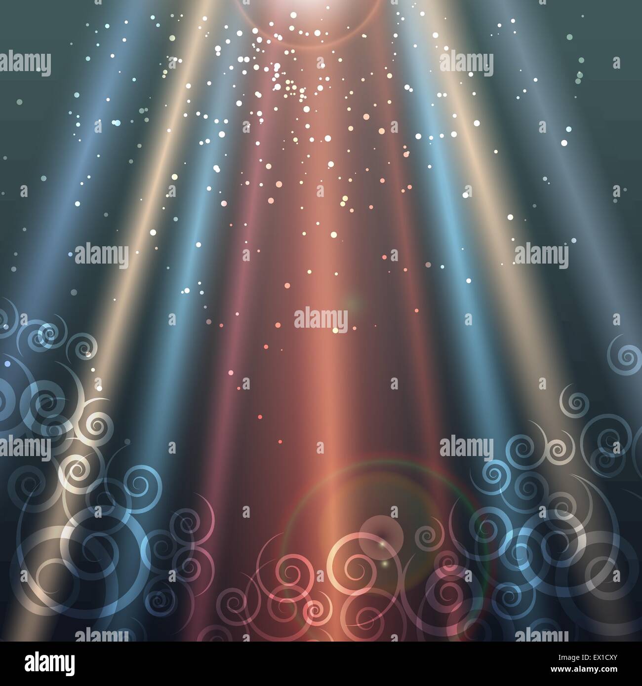 Abstract colorful background. Bubbles, swirls and rays of light Stock ...