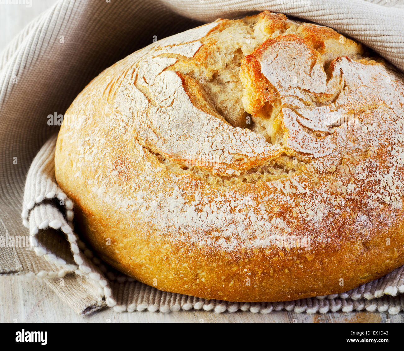 Homemade bread on wooden hi-res stock photography and images - Alamy