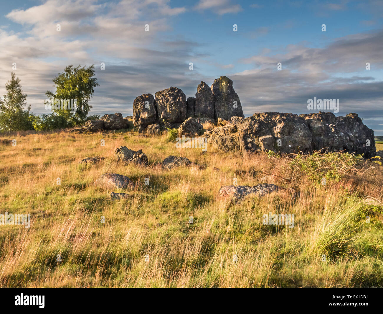 bomb rocks on heathland Stock Photo - Alamy