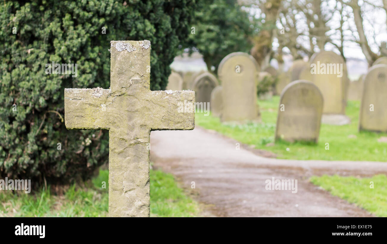 Cross at St Mary's Parish Church at Bolsterstone Stock Photo - Alamy