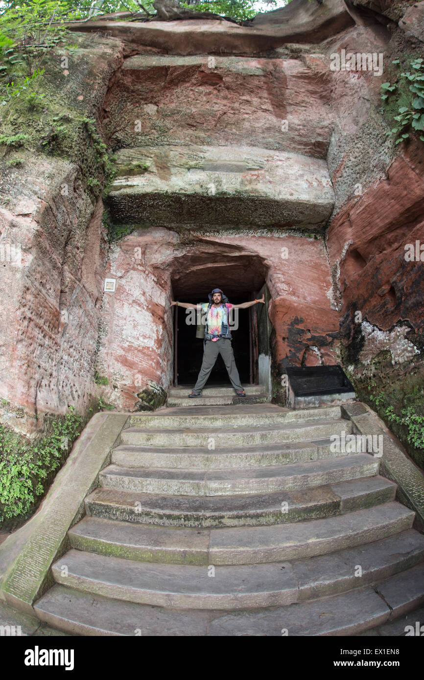 Man-made cave near the monastery Stock Photo - Alamy