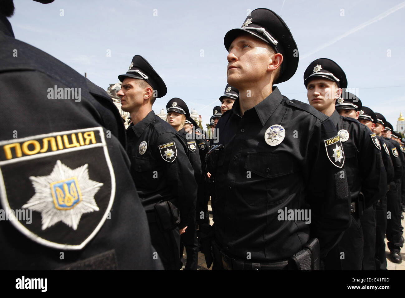 Kiev, Ukraine. 4th July, 2015. The new street patrol police officers ...