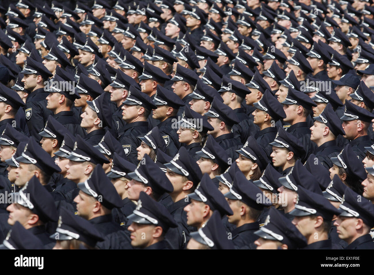 Kiev, Ukraine. 4th July, 2015. The new street patrol police officers ...