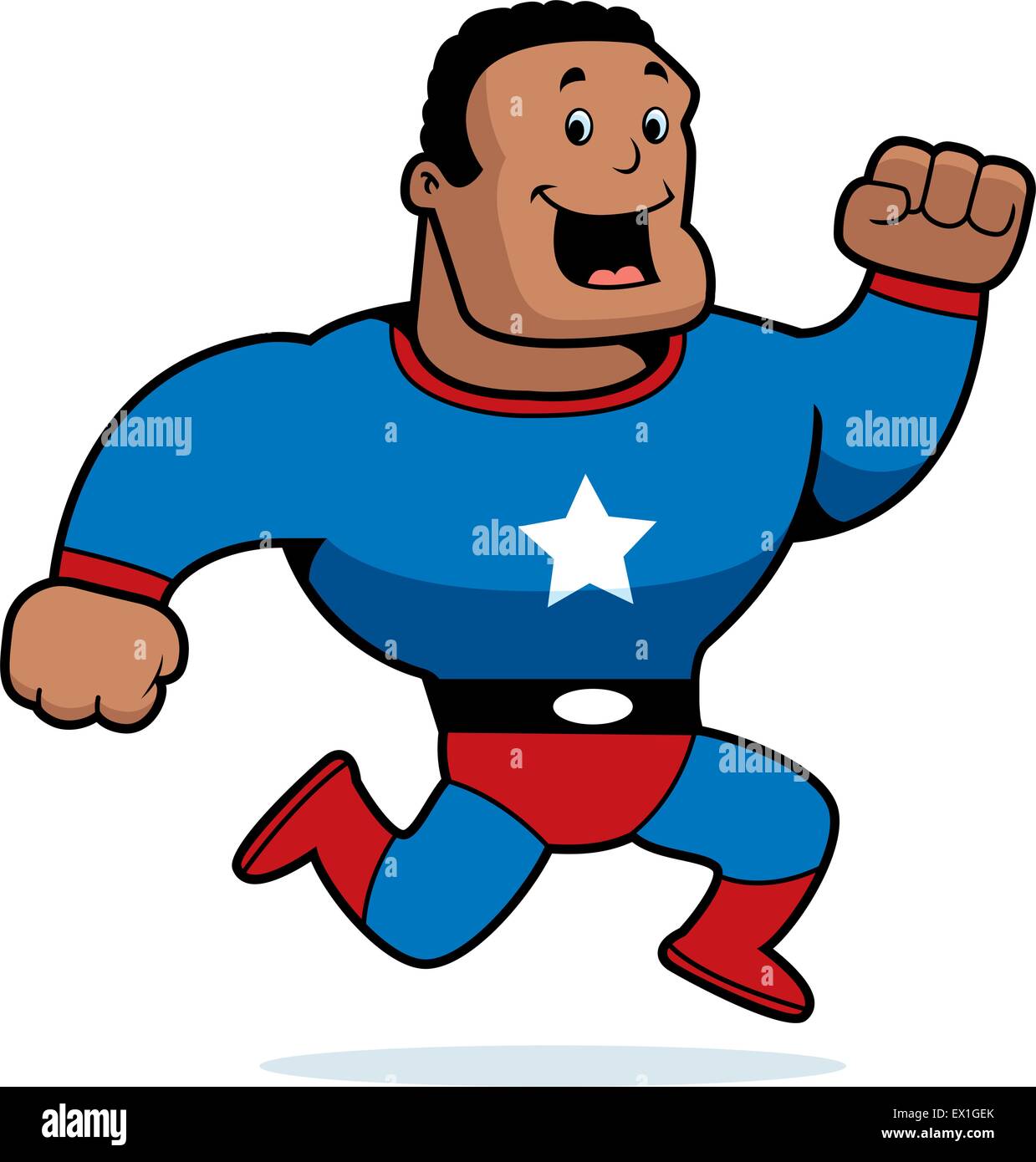 A happy cartoon superhero running and smiling Stock Vector Image & Art ...