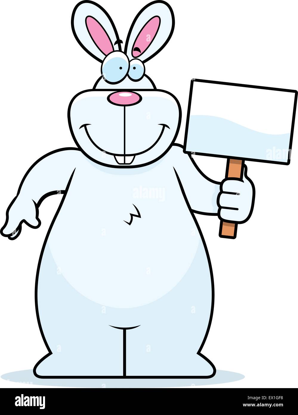 A happy cartoon rabbit with a sign Stock Vector Image & Art - Alamy
