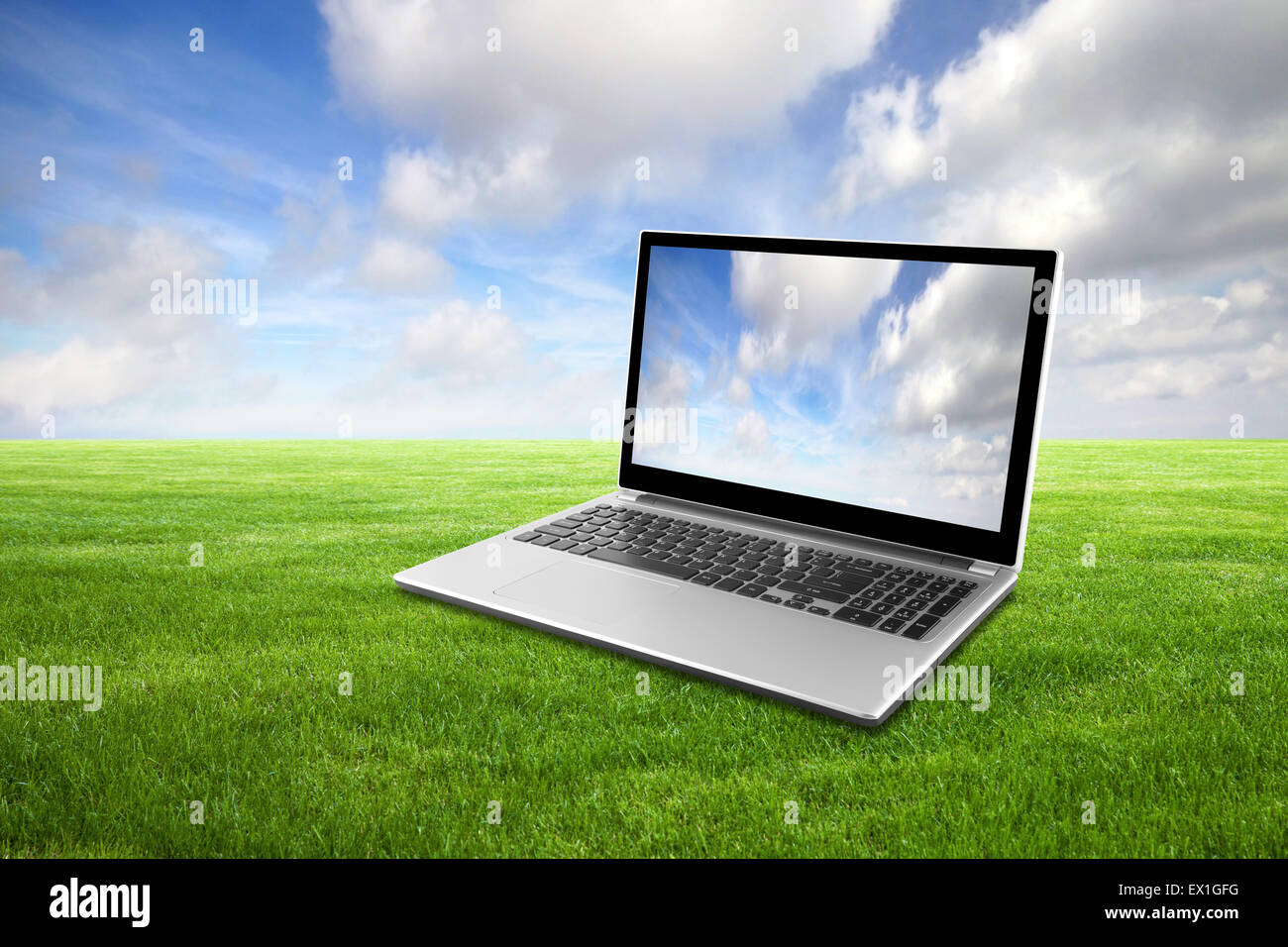 Open laptop green screen hi-res stock photography and images - Alamy