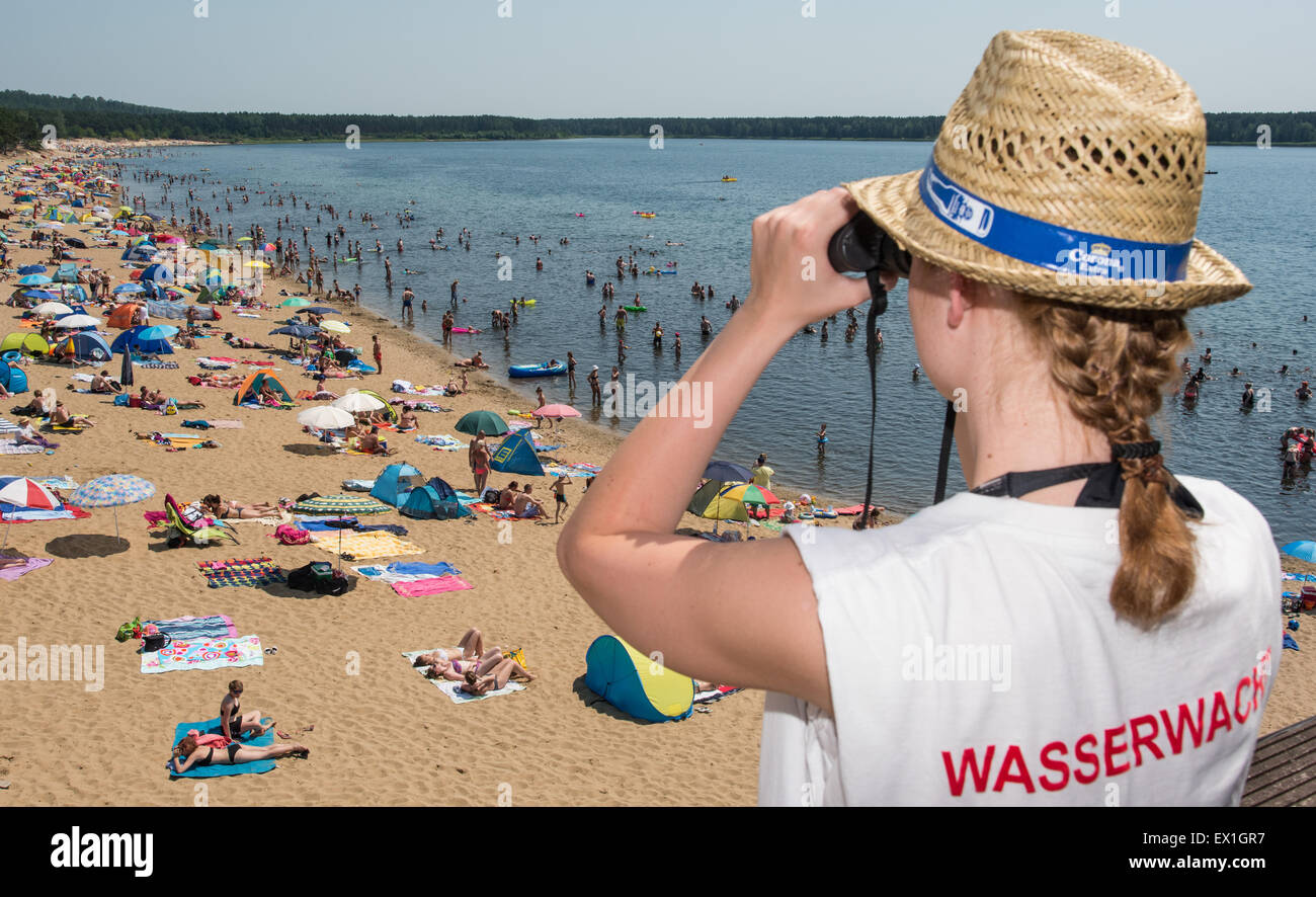 Frankfurt-Oder, Germany. 4th July, 2015. Lifeguard Susi Voll from the ...