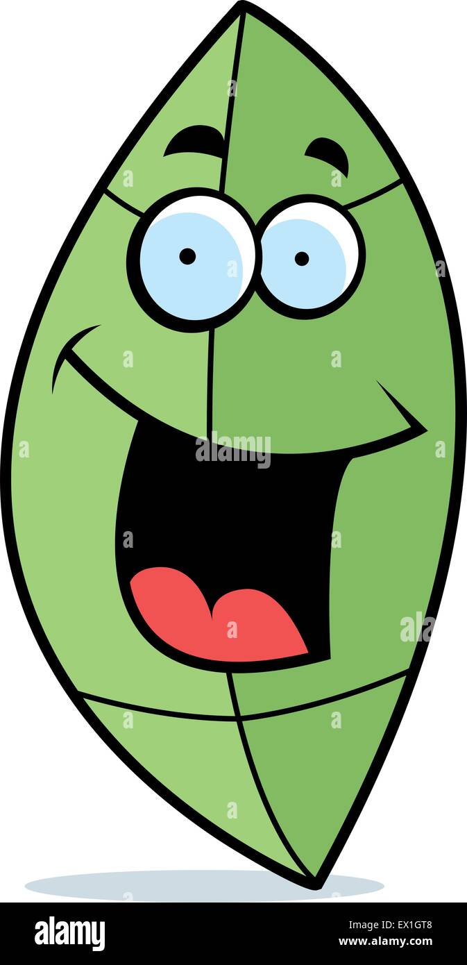 A cartoon green leaf smiling and happy Stock Vector Image & Art - Alamy