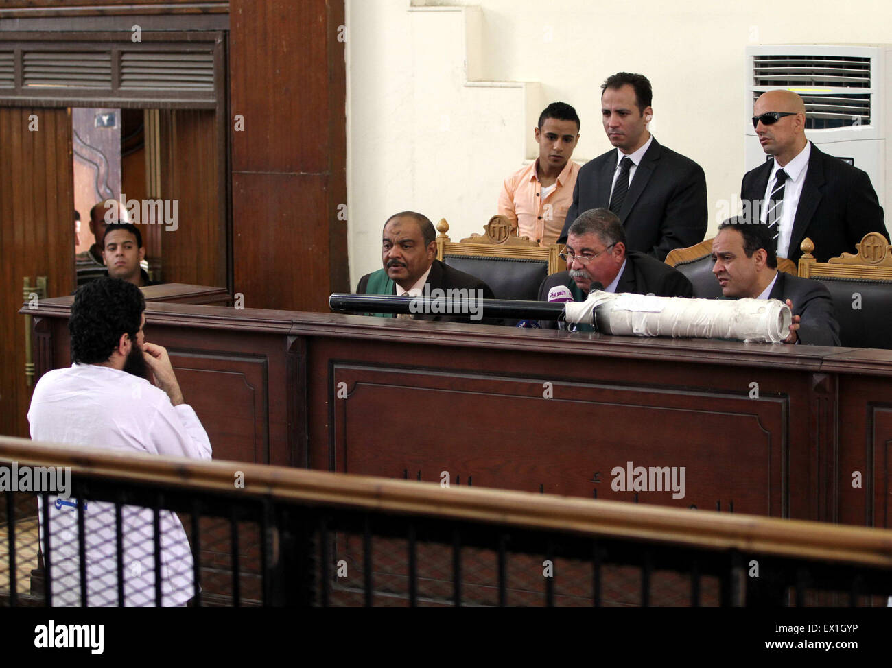 Cairo, Egypt. 4th July, 2015. A Suspect of Ansar Bait Al-Maqdis group ...