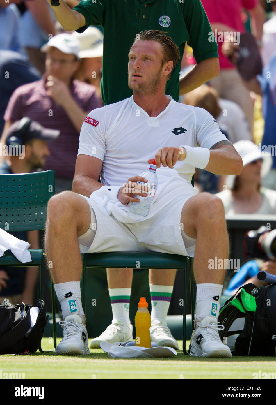 Wimbledon, London, UK. 04th July, 2015. Tennis, Wimbledon, Samuel Groth ...