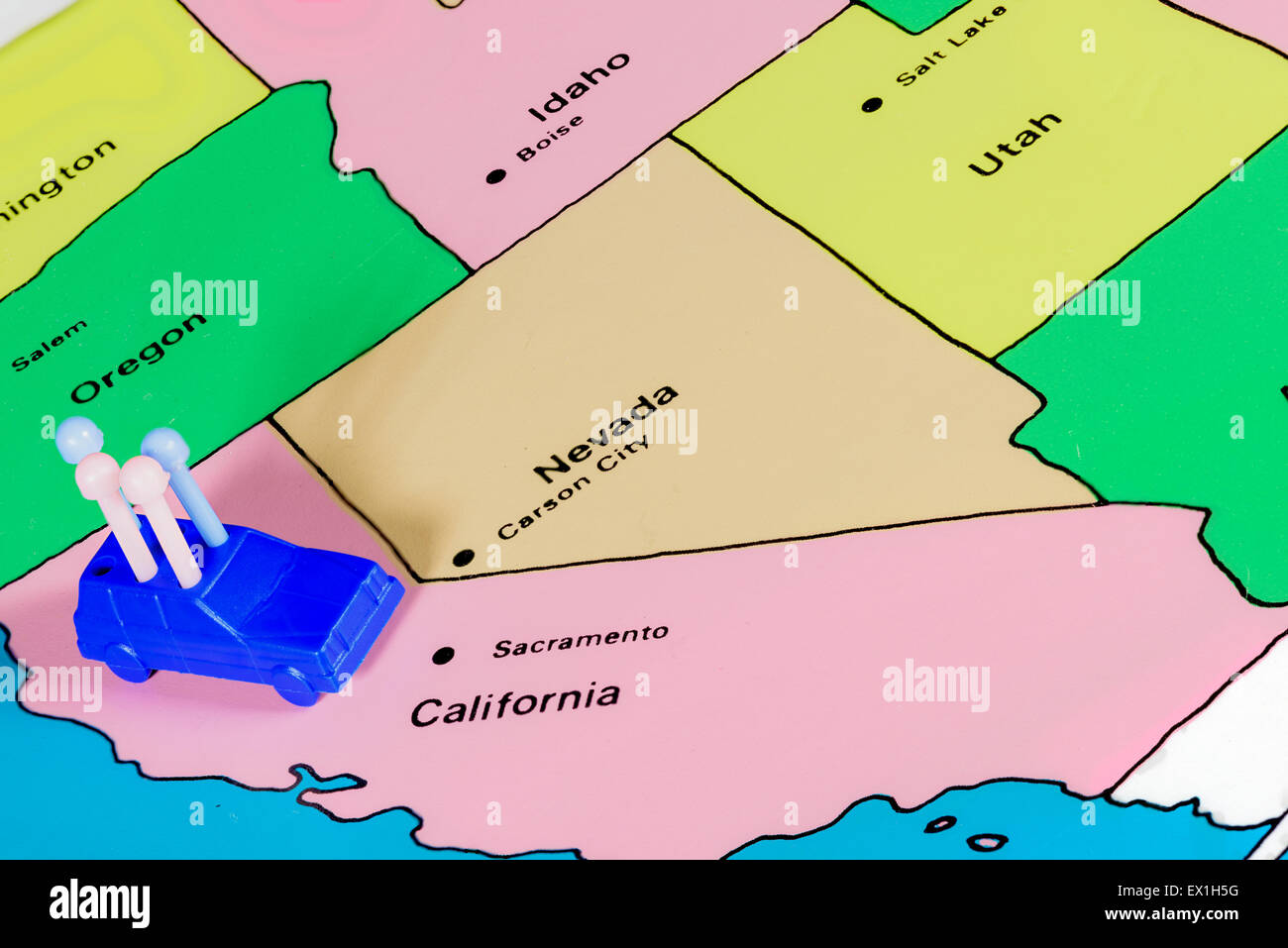 Traveling to California from Oregon Stock Photo - Alamy