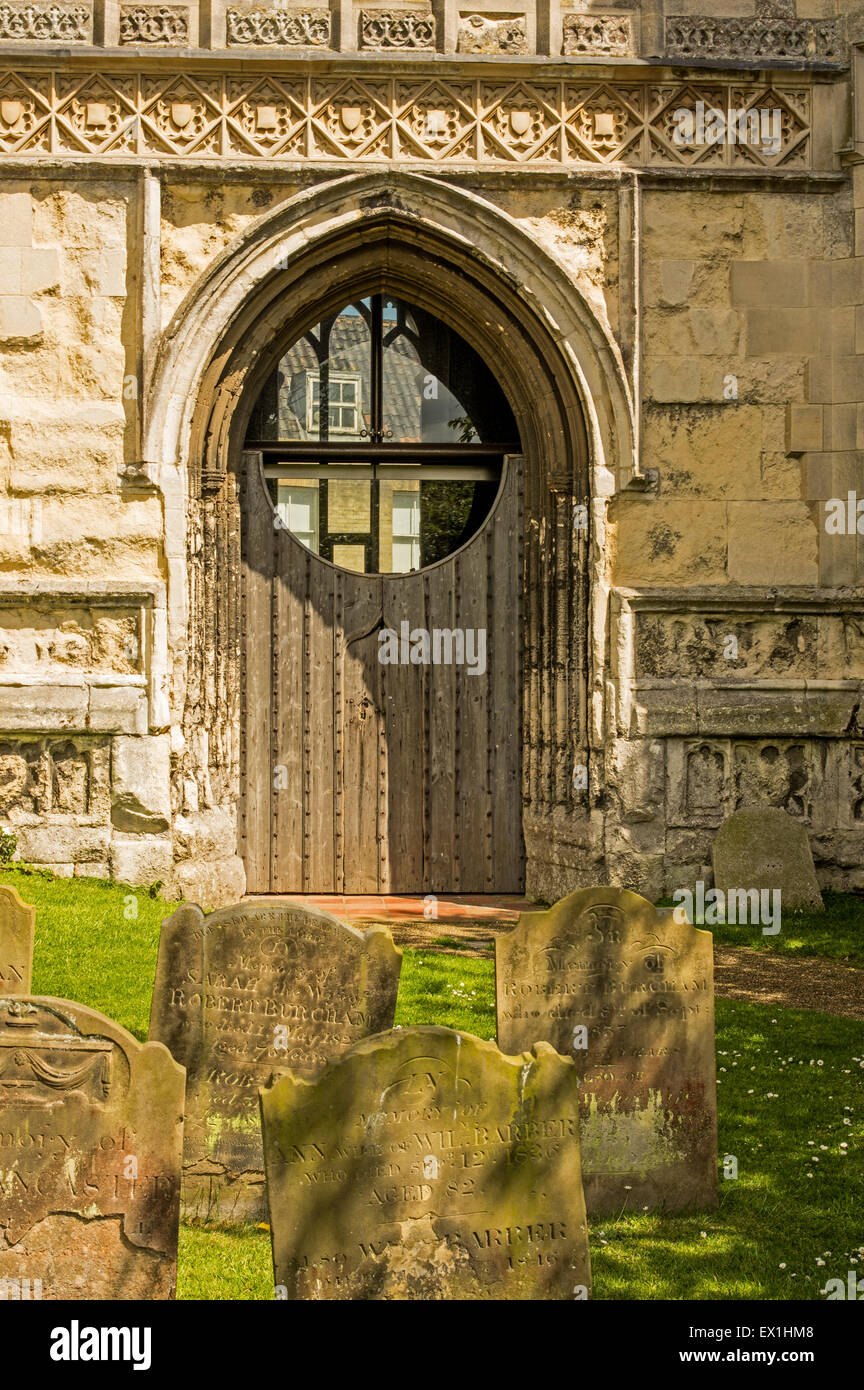 Door to the bell tower of St. Michaels Church, Beccles. It is seperate ...
