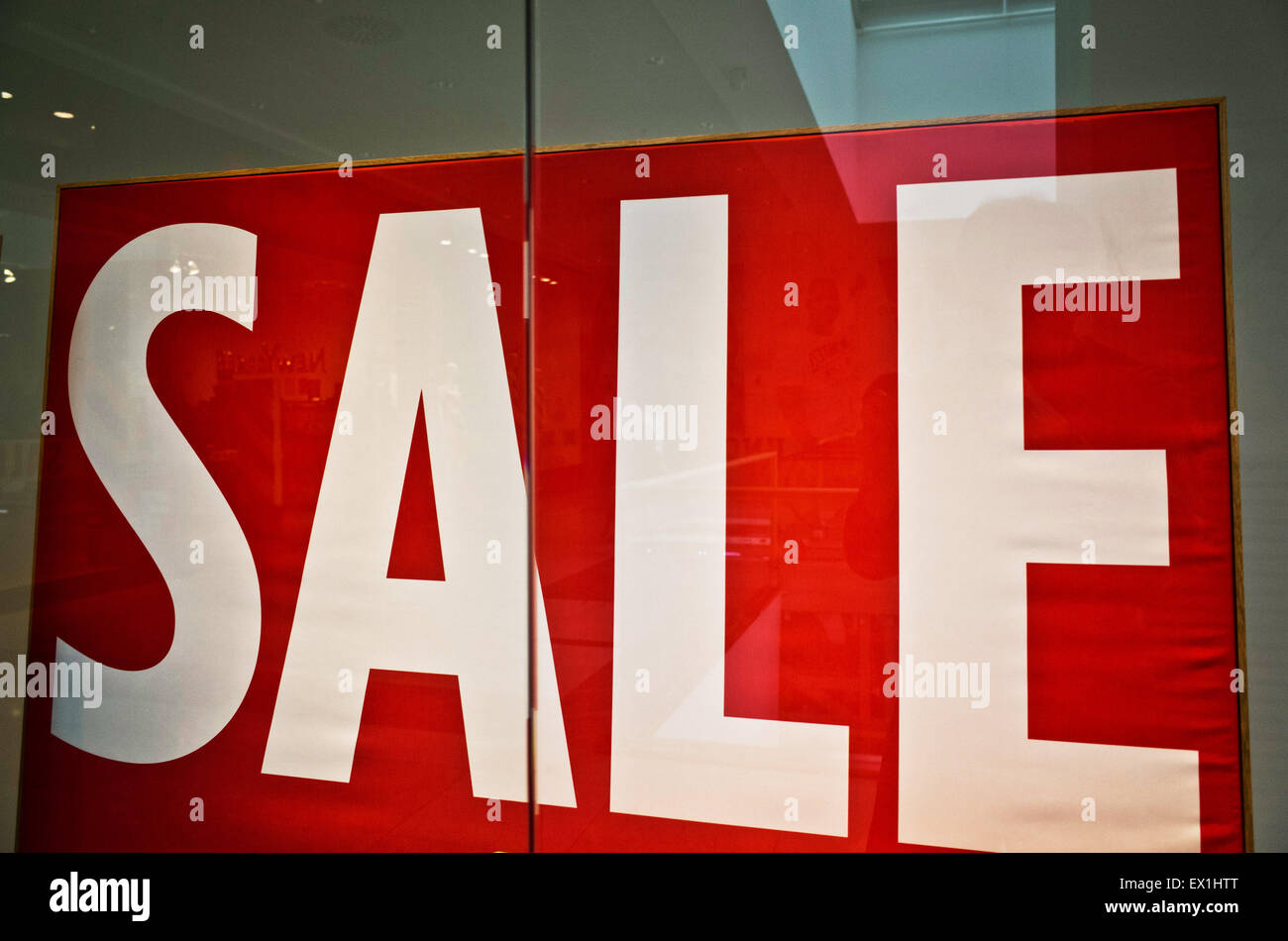 sale sign in window shop Stock Photo - Alamy