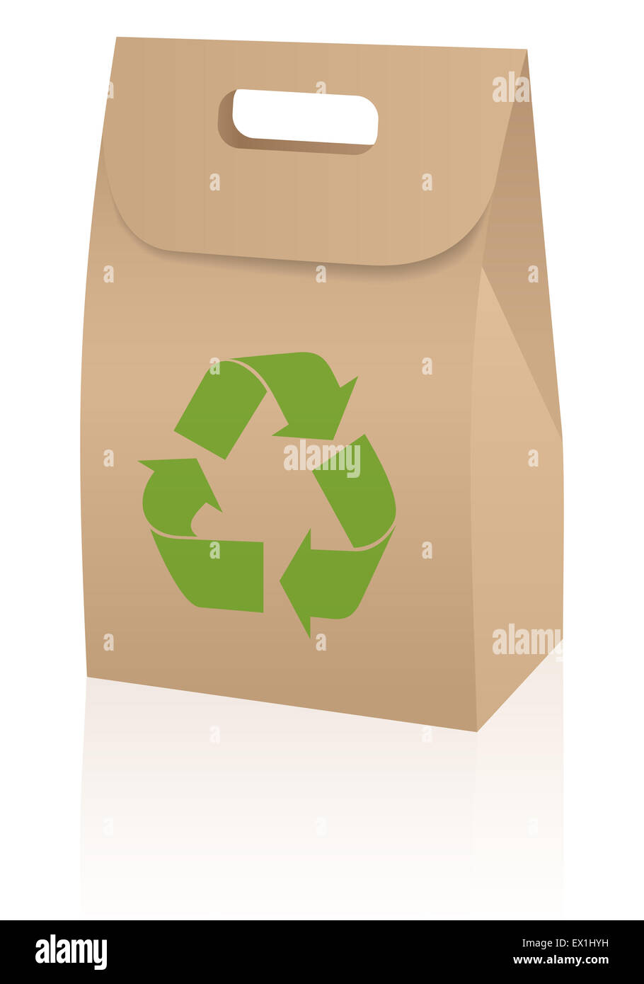 Recycle paper bag on a white background Stock Photo - Alamy