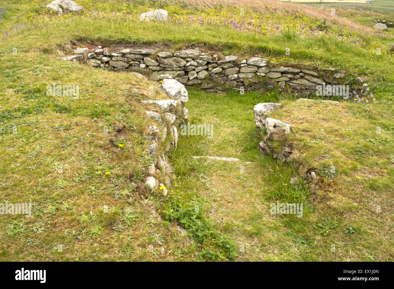 The remains of a hut from the pre Roman period probably used as storage ...