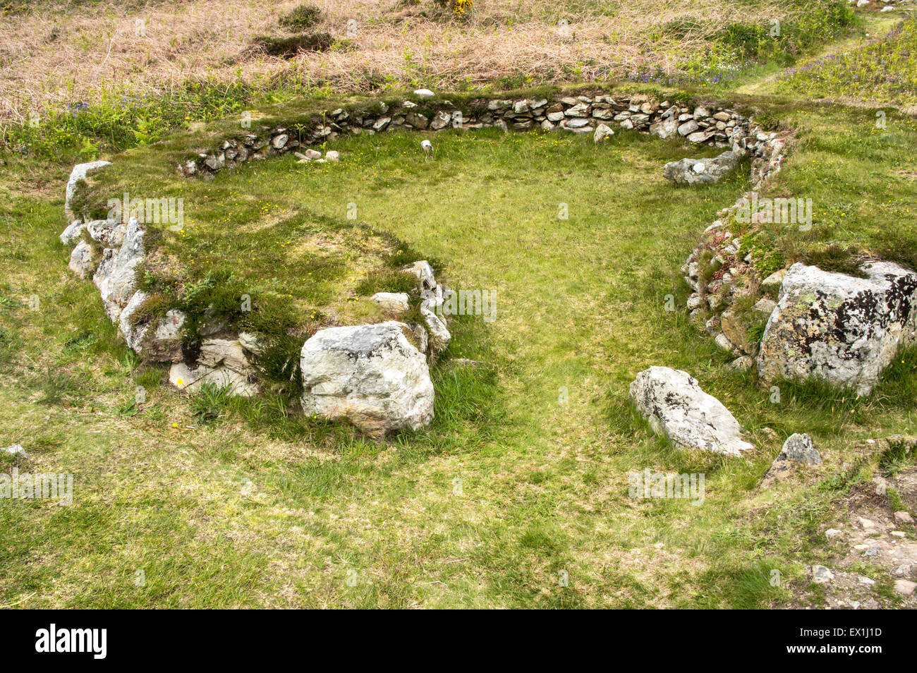 The remains of a hut dating from around the Roman occupation Stock ...