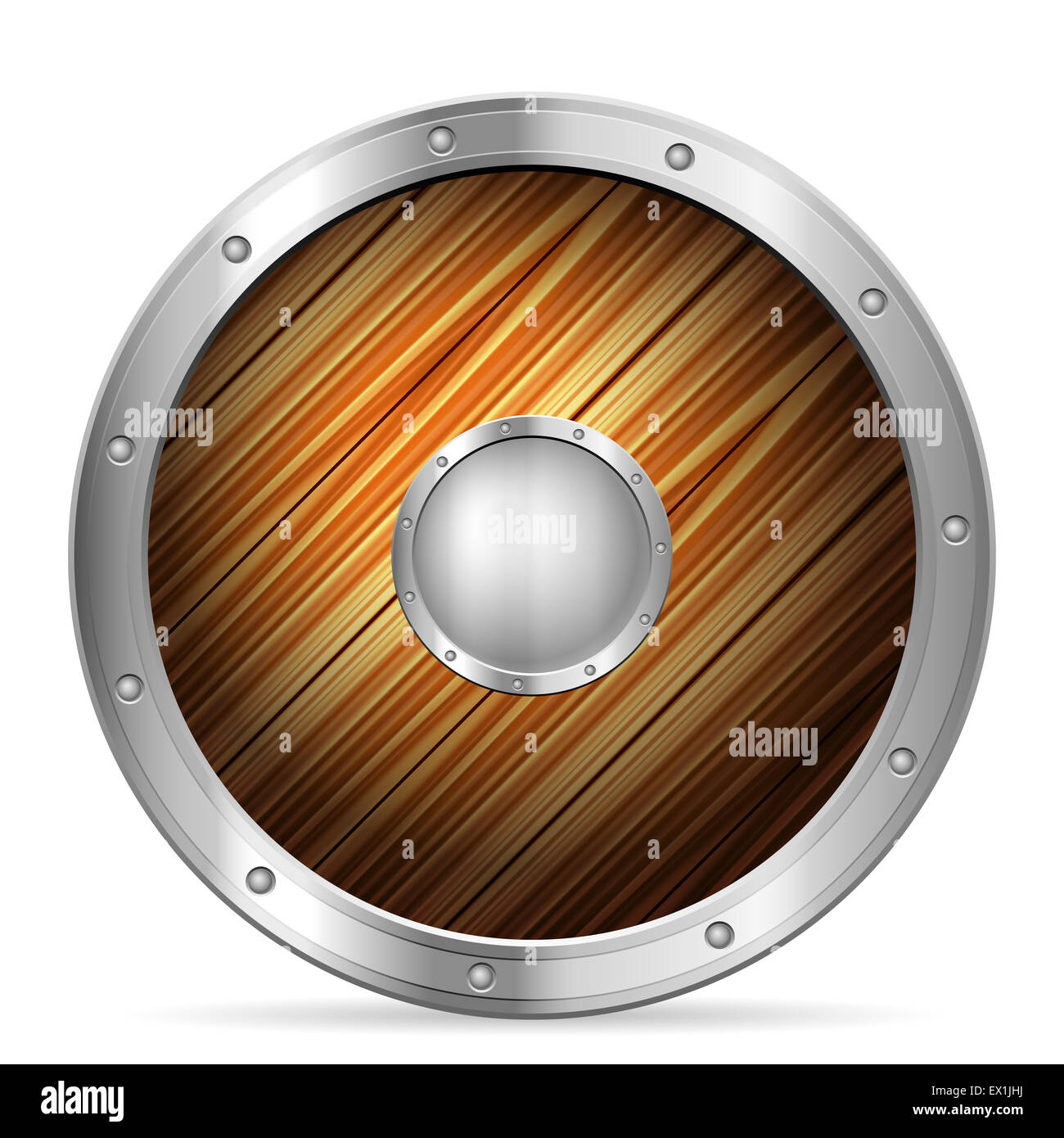 Wooden shield on a white background. Vector illustration Stock Photo ...