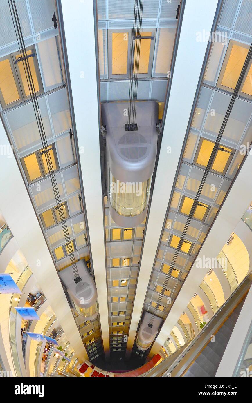 Exposed elevators shuttled in the department store Stock Photo - Alamy