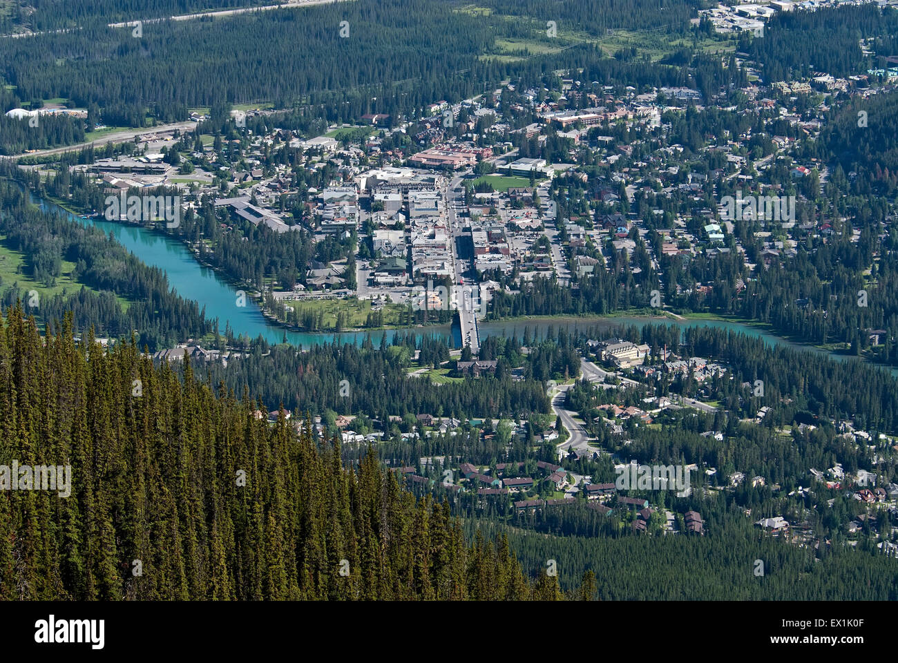 Banff town, Aerial view, Alberta, Canada Stock Photo - Alamy