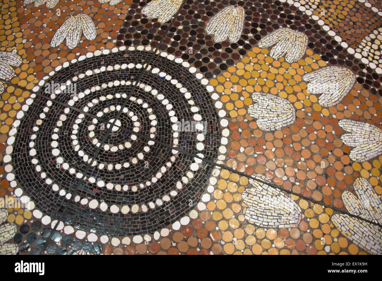 Australia, NT, Alice Springs. Detail of Aboriginal artwork, mosaic ...