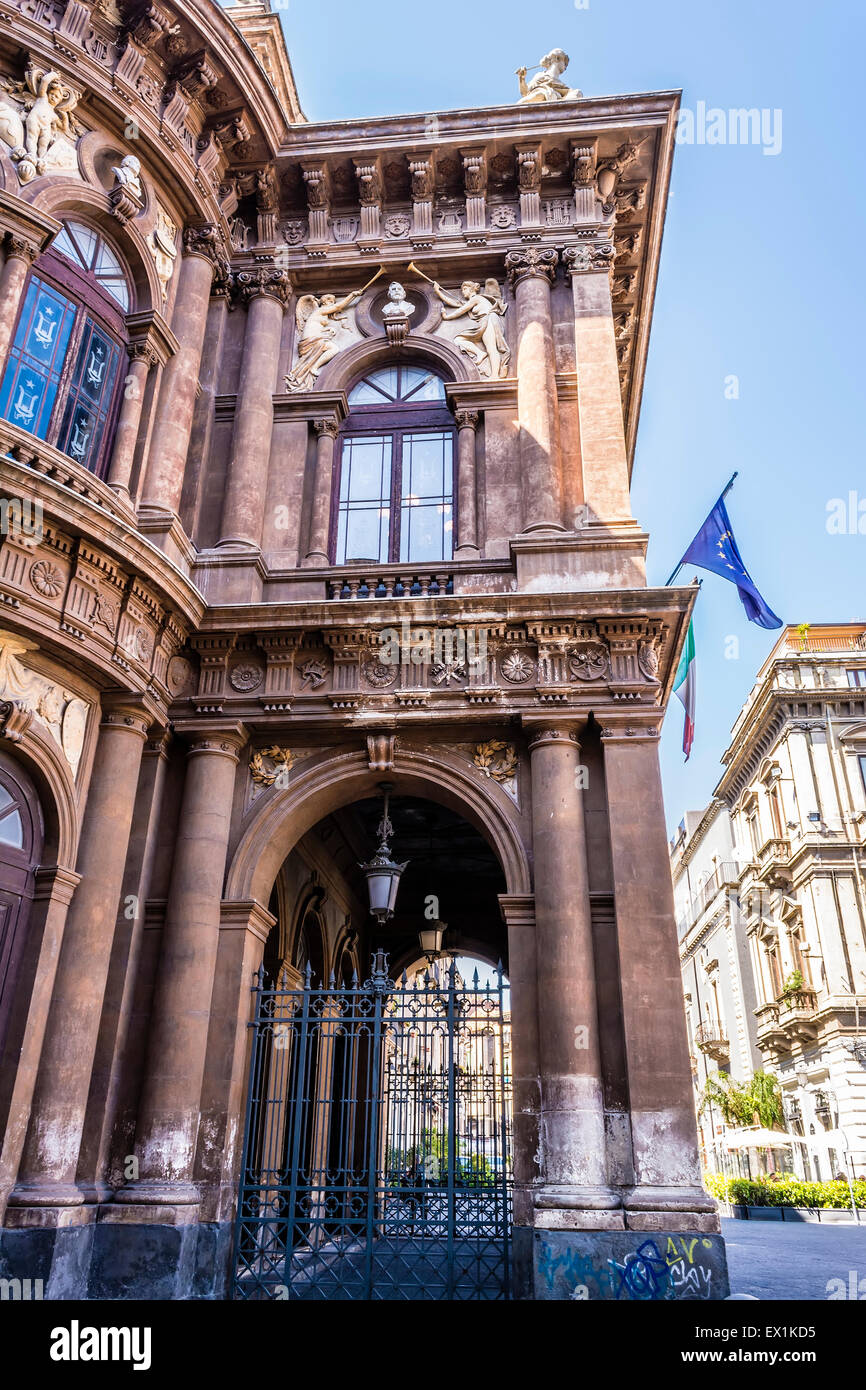 Side view of Teatro Massimo Bellini, Catania, Sicily, Italy Stock Photo ...