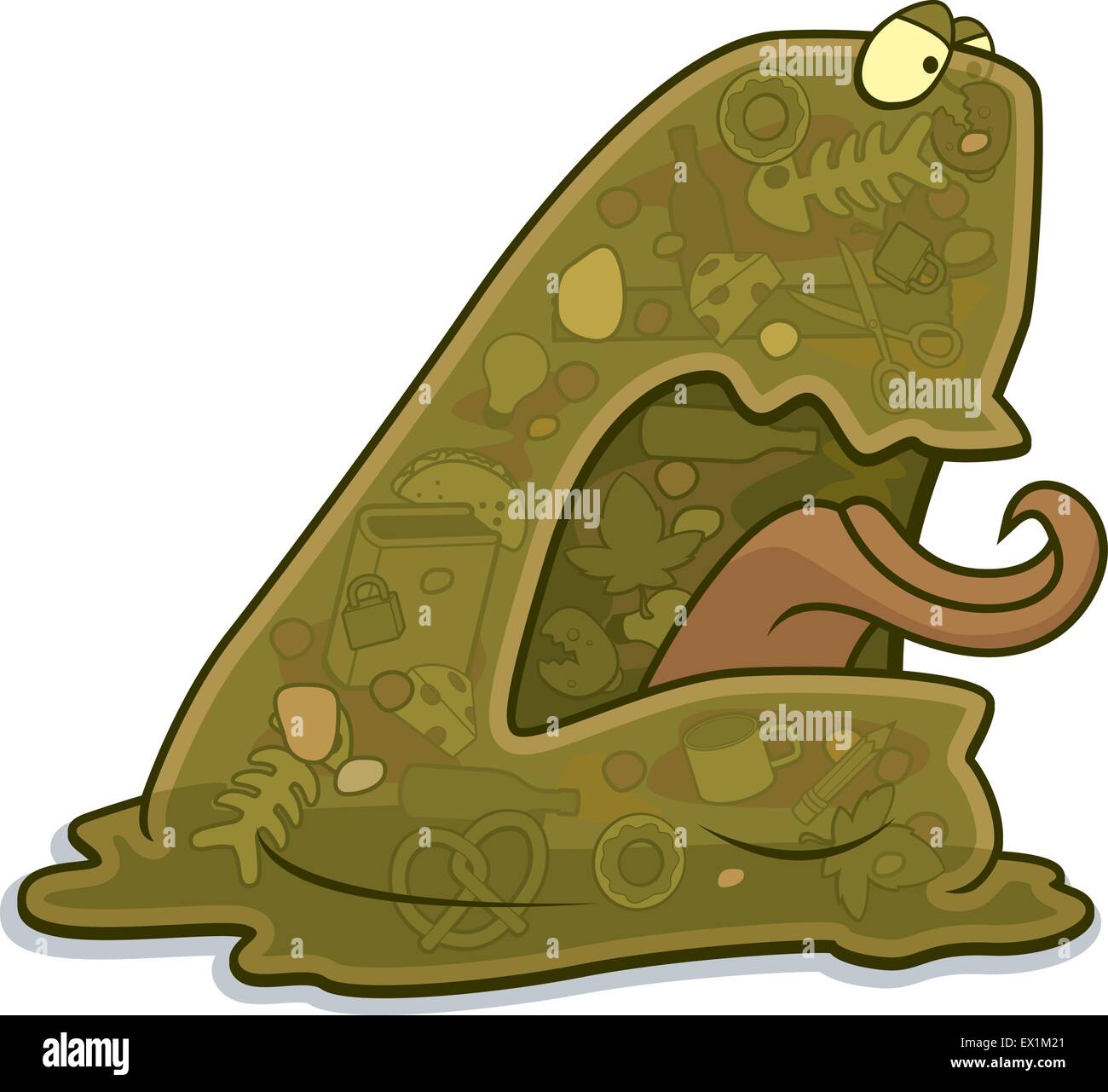 A cartoon garbage monster with an angry expression Stock Vector Image ...