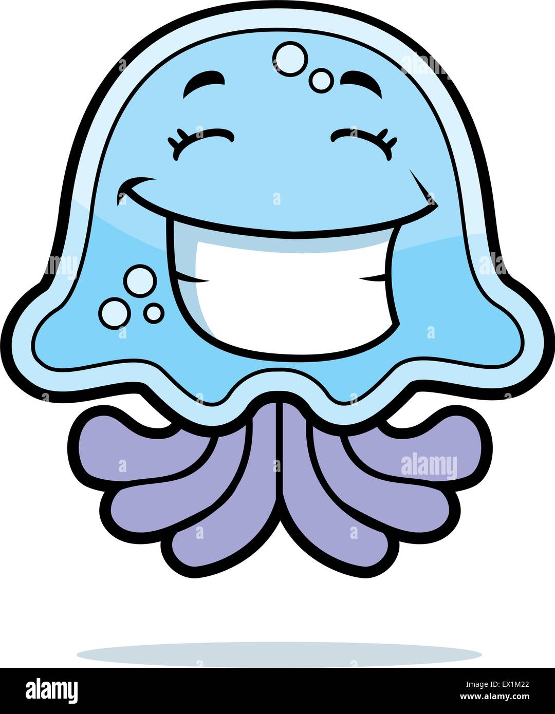 Cartoon blue jellyfish smiling happy hi-res stock photography and ...