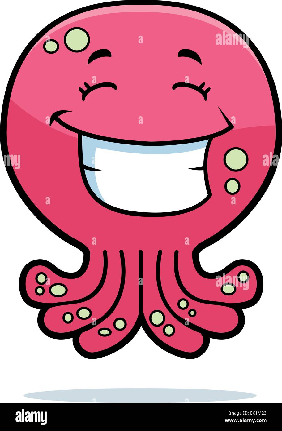 A cartoon pink octopus smiling and happy Stock Vector Image & Art - Alamy