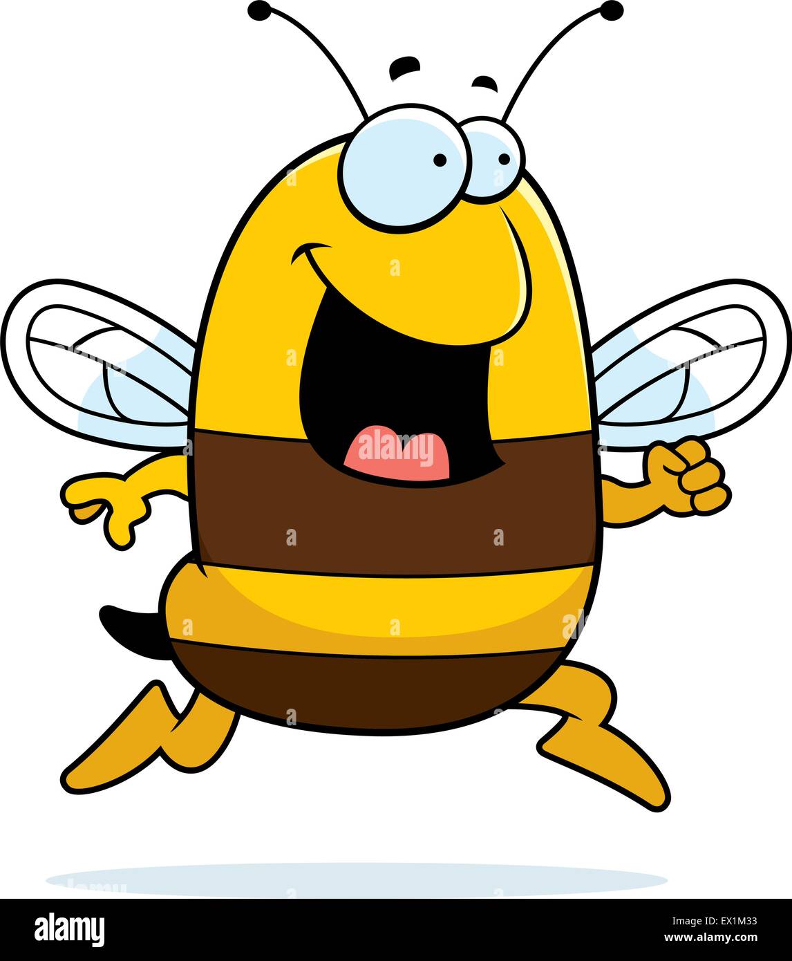 A happy cartoon bee running and smiling Stock Vector Image & Art - Alamy