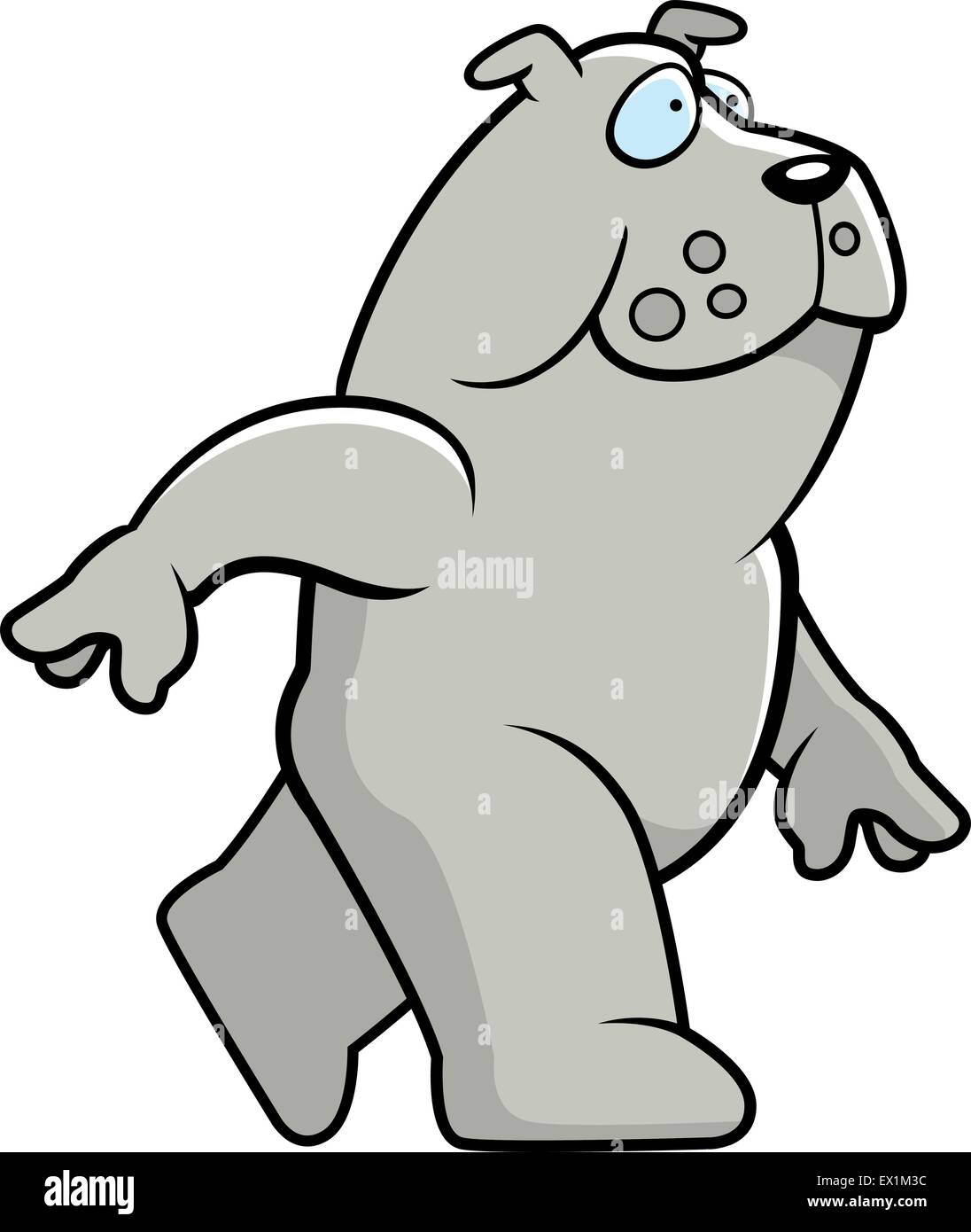 A happy cartoon bulldog walking and smiling Stock Vector Image & Art ...