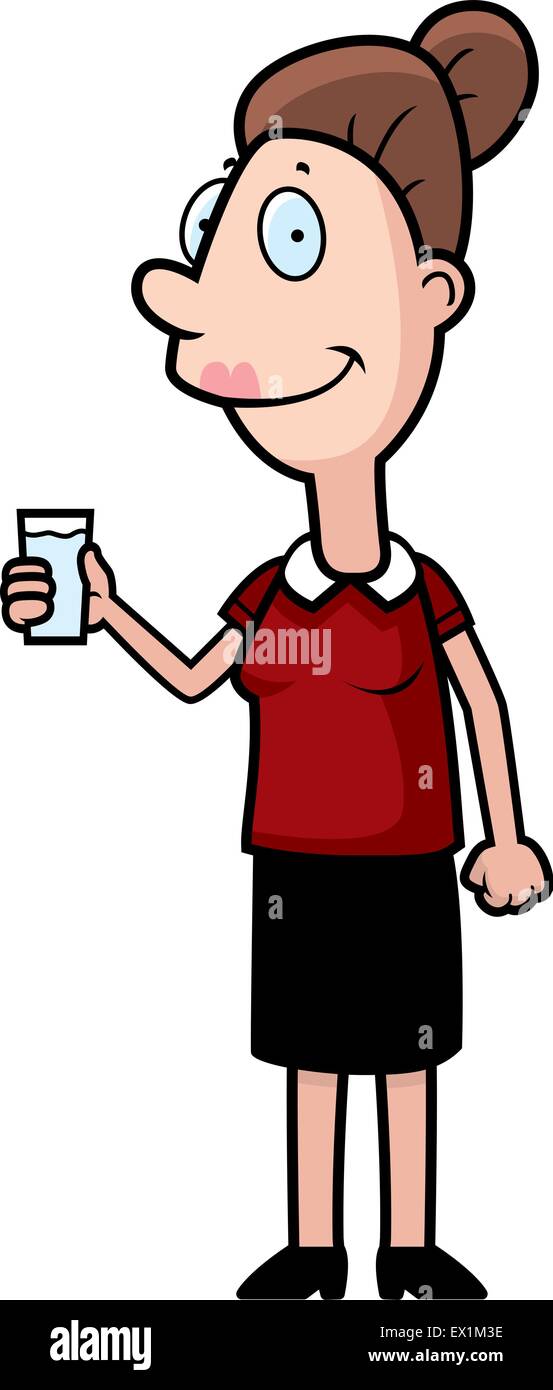 A happy cartoon businesswoman with a drink Stock Vector Image & Art - Alamy