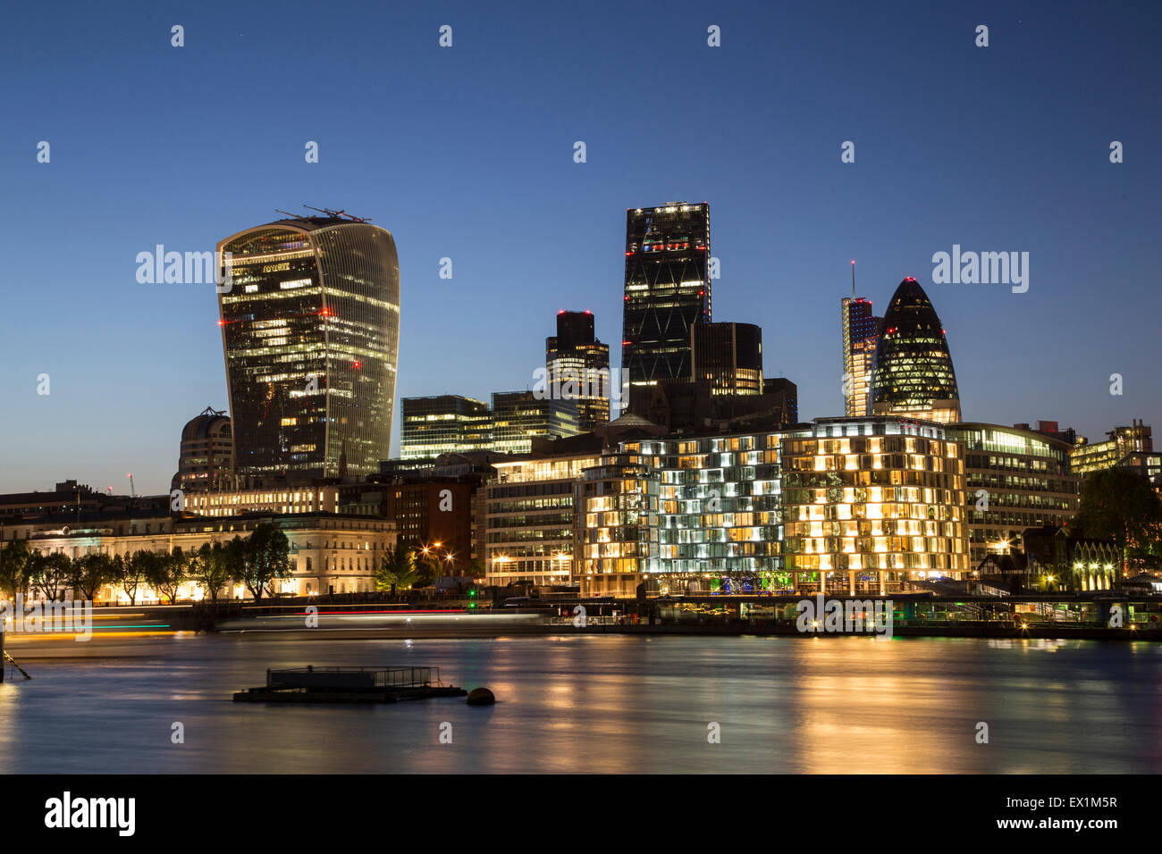 City of London skyline at dusk Stock Photo - Alamy