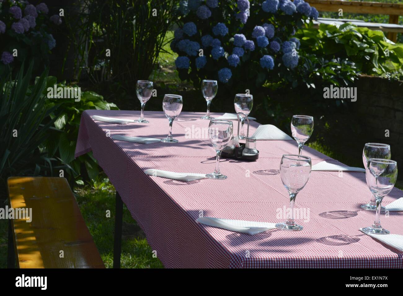 Table in the countryside Stock Photo - Alamy