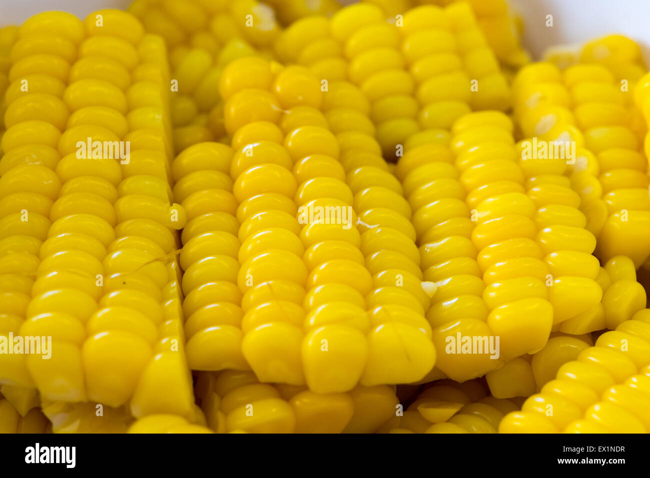 Sliced Steamed Corn Stock Photo - Alamy