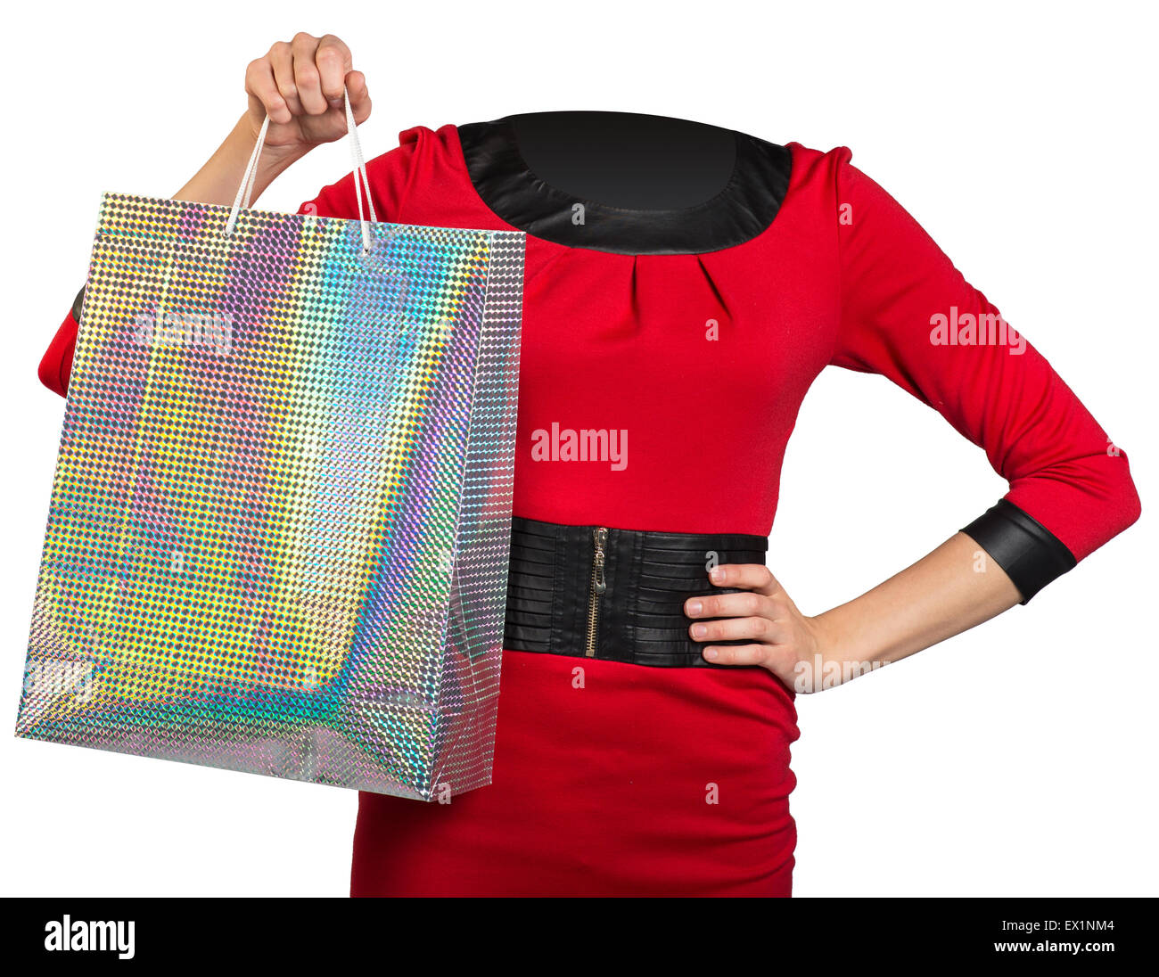 Woman body handing shopping bag Stock Photo - Alamy