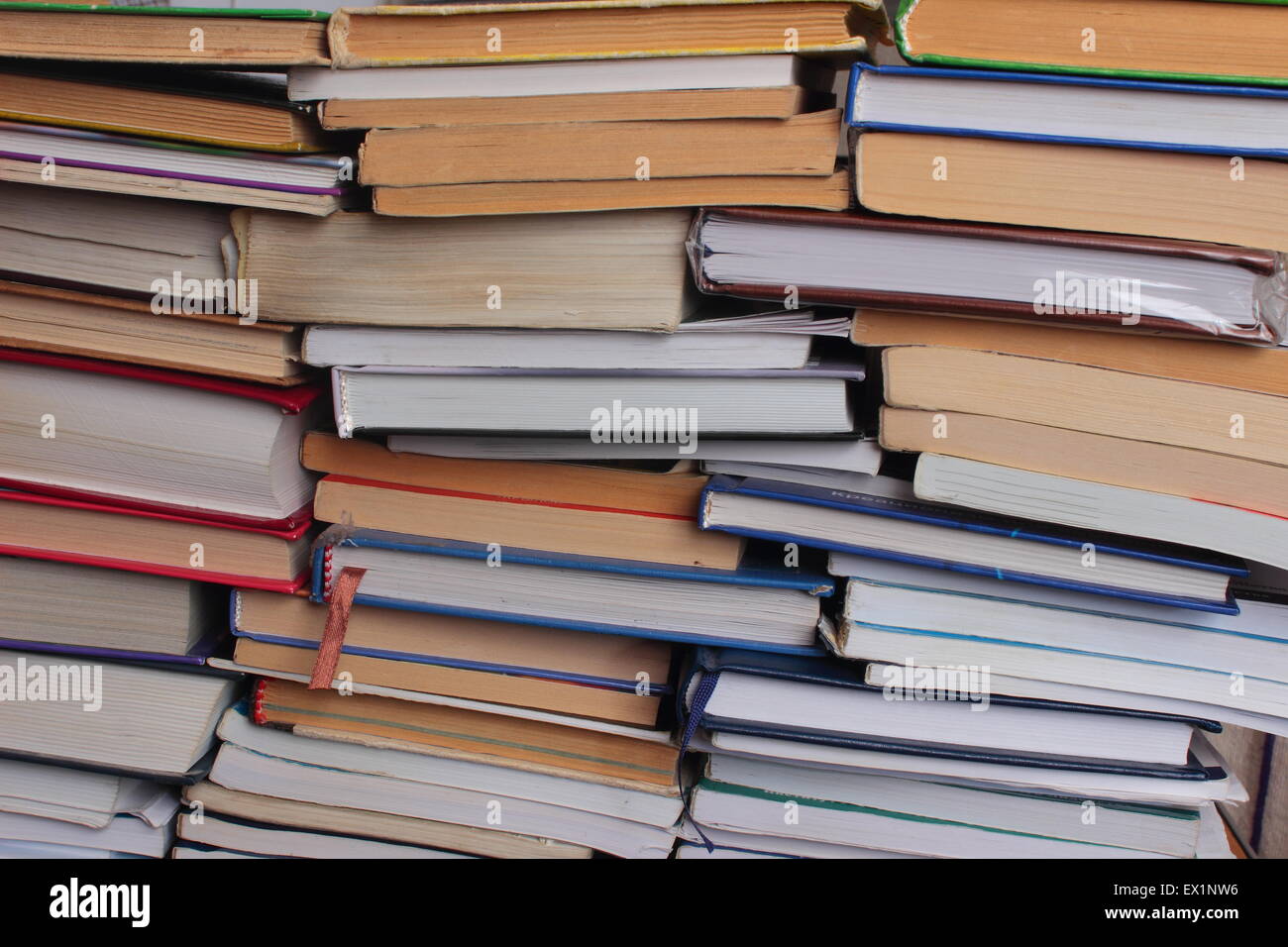 is a stack of old books fascinating Stock Photo - Alamy