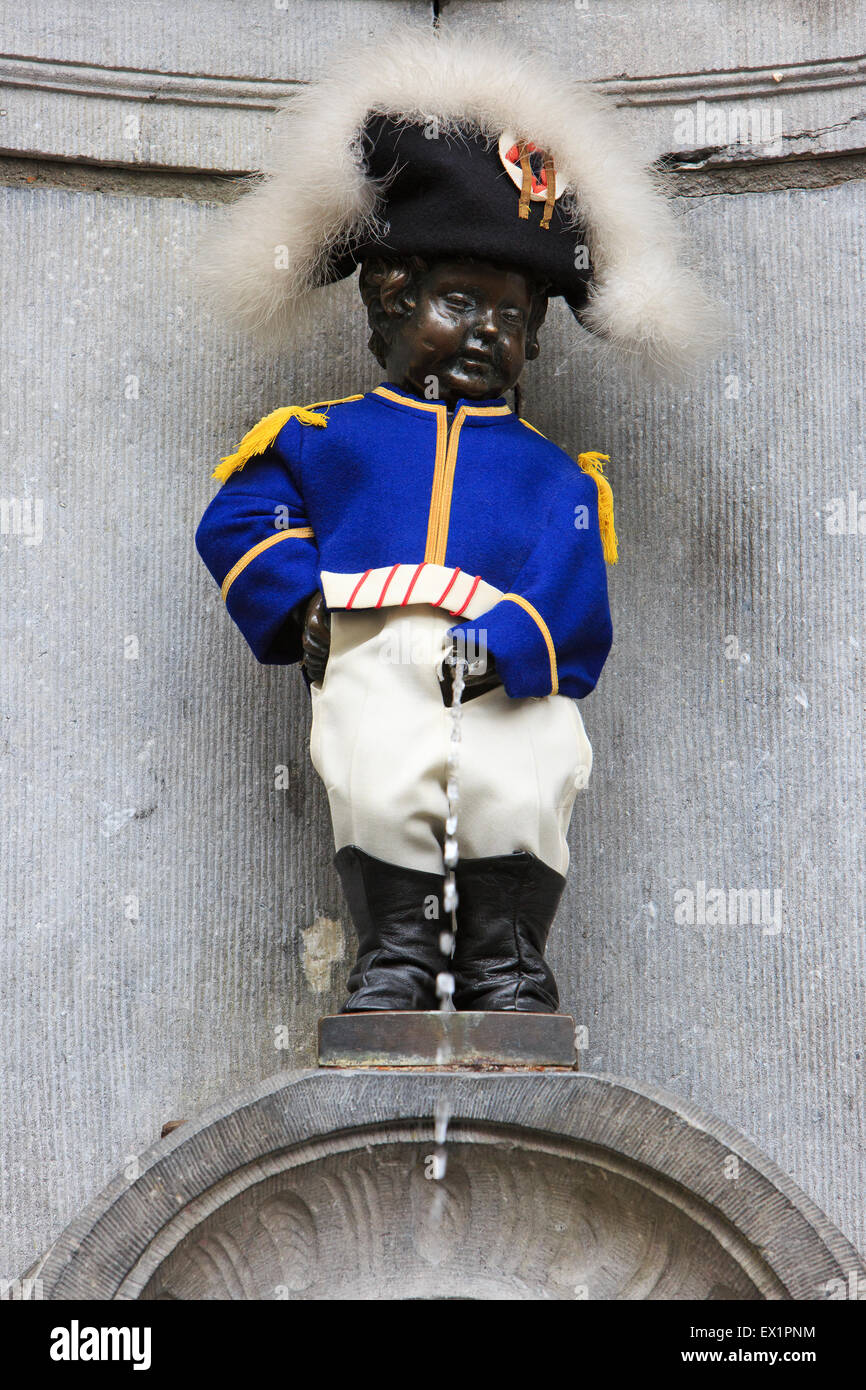 Manneken Pis dressed as a French Napoleonic Marshal in Brussels ...
