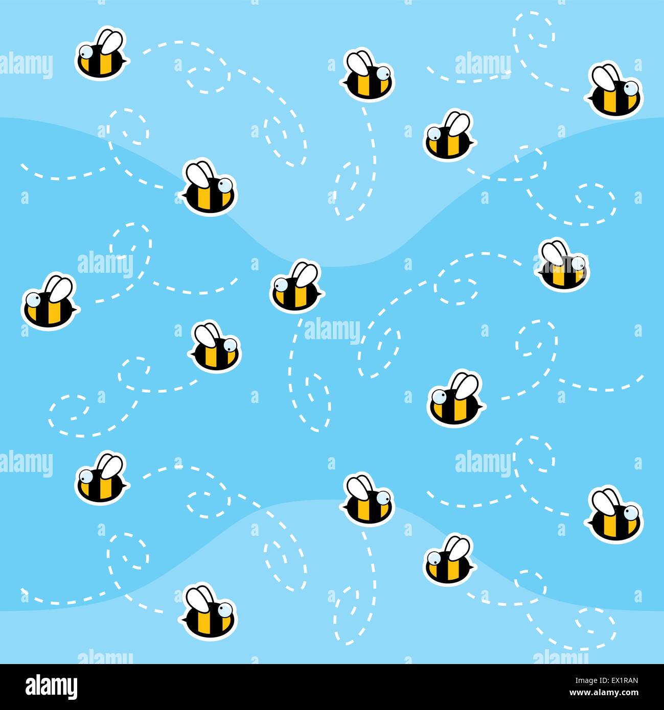 A seamless repeating cartoon pattern with bees Stock Vector Image & Art ...
