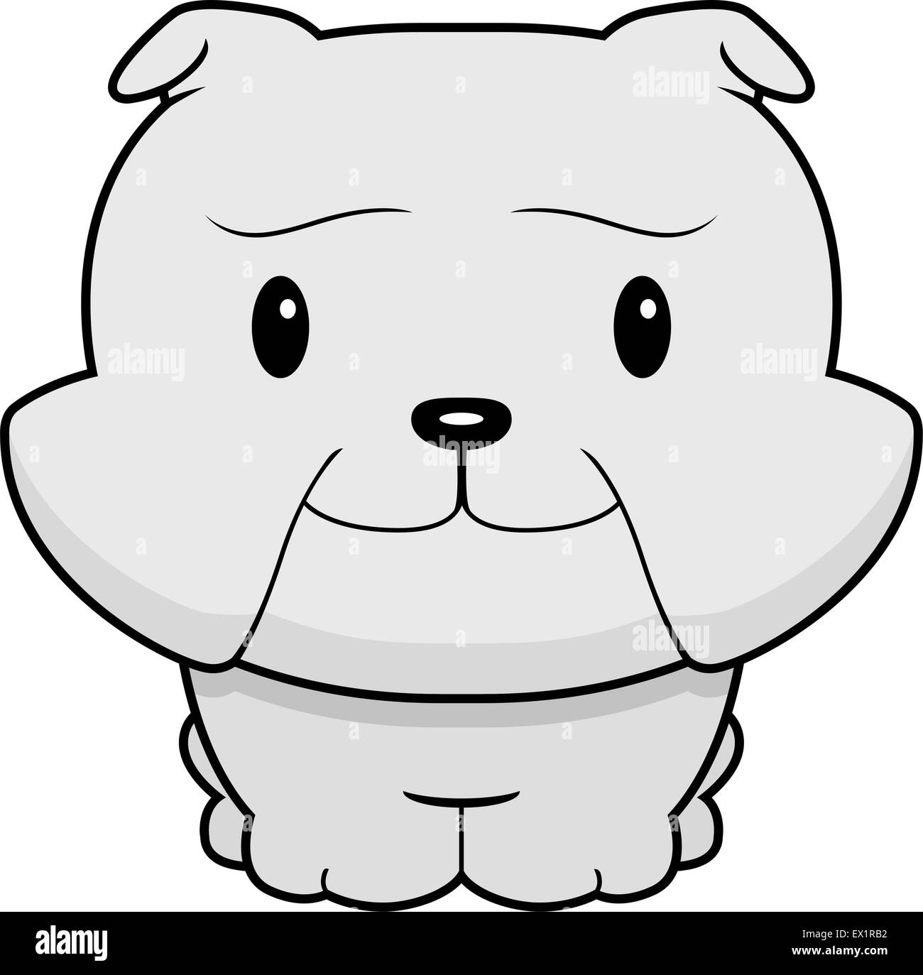 A happy cartoon baby bulldog standing and smiling Stock Vector Image ...