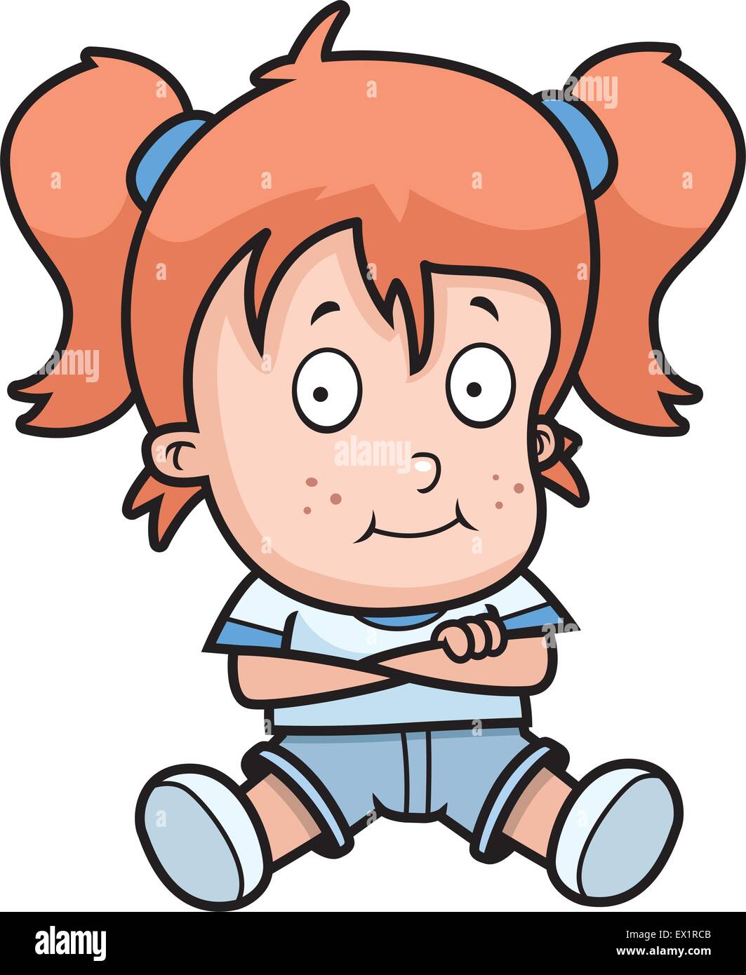 A happy cartoon toddler sitting and smiling Stock Vector Image & Art ...